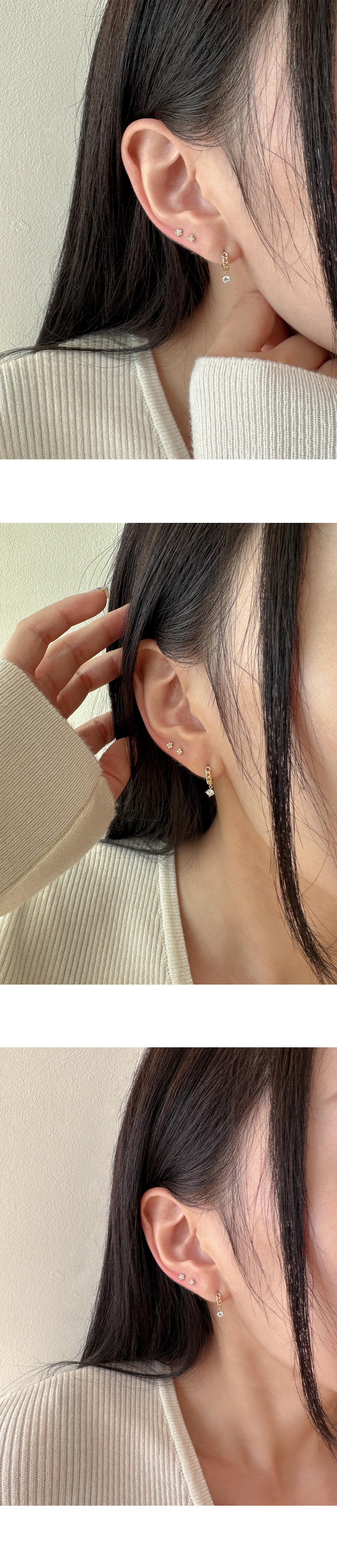 14k mini cubic flower piercing (2type) - 감도 깊은 취향 셀렉트샵 29CM