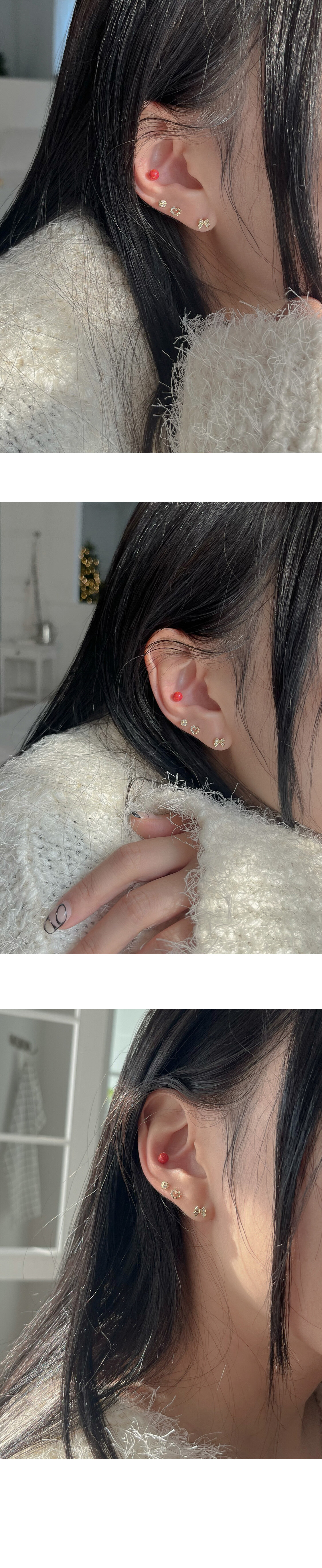 14k red opal ball piercing - 감도 깊은 취향 셀렉트샵 29CM