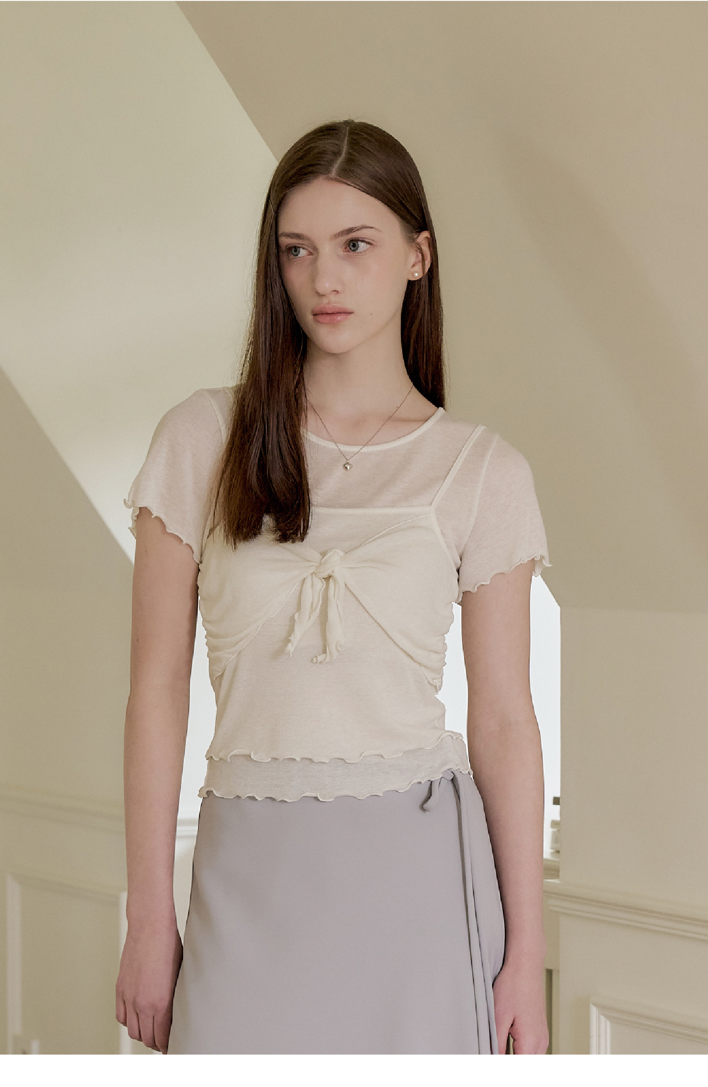 레이어드 리본 티셔츠 세트_4Color - 감도 깊은 취향 셀렉트샵 29CM