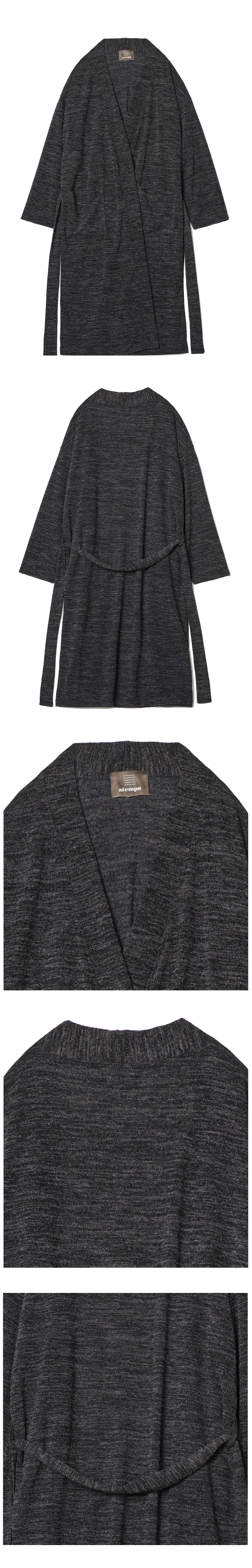 CLASSIC KNIT LONG ROBE_grey black (women) | ETERNAL JOURNEY