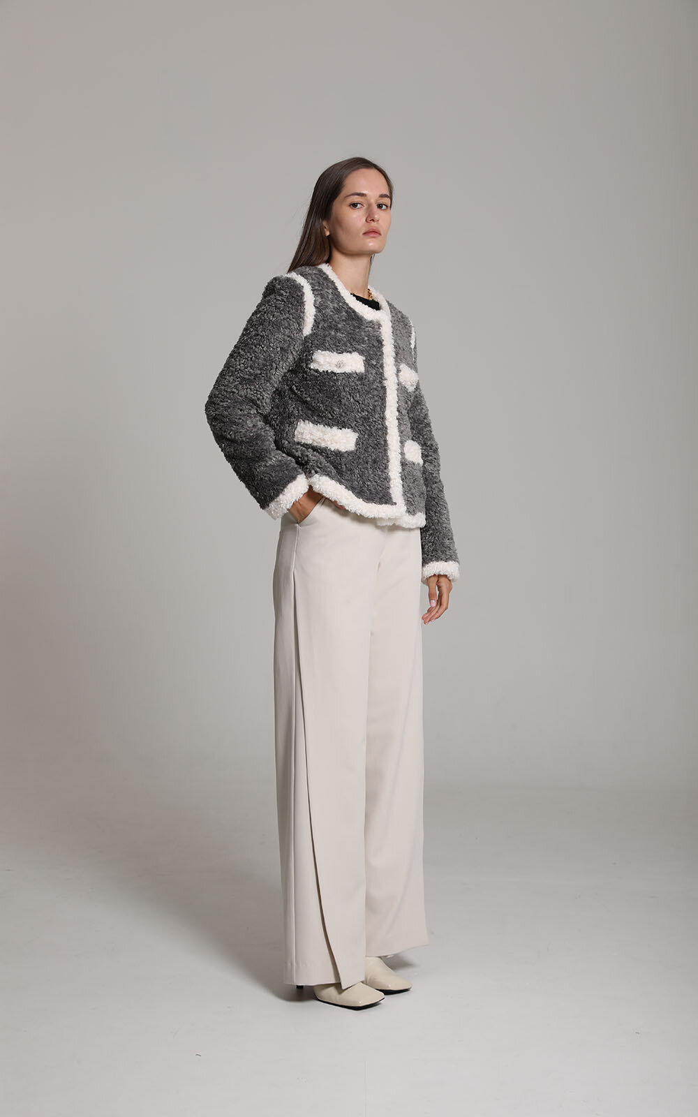 02ARMOIRE(세컨드 아르무아) Luna Fur Jacket _ Grey | S.I.VILLAGE (에스아이빌리지)