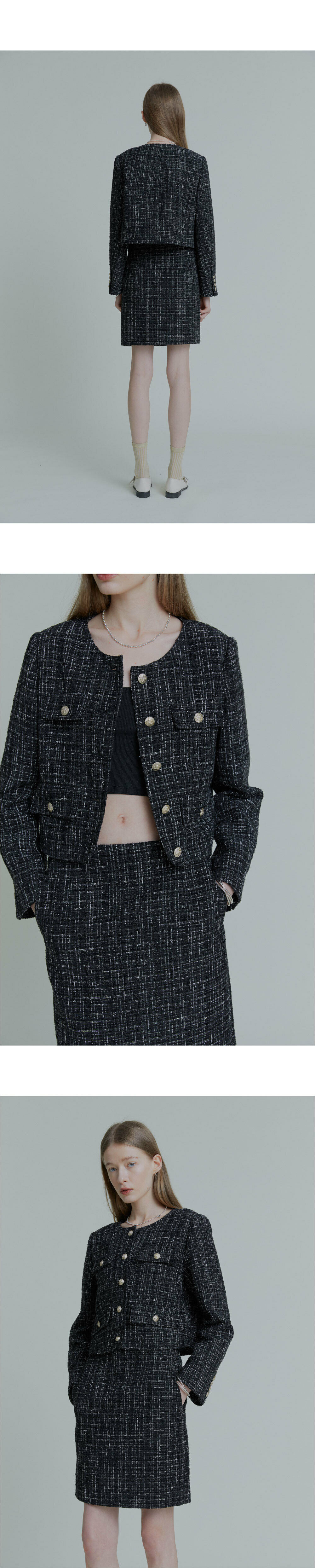 MUSEE(뮤제) [ESSENTIEL] ENTRE Tweed SET-UP_Black Tweed | S.I.VILLAGE (에스 ...
